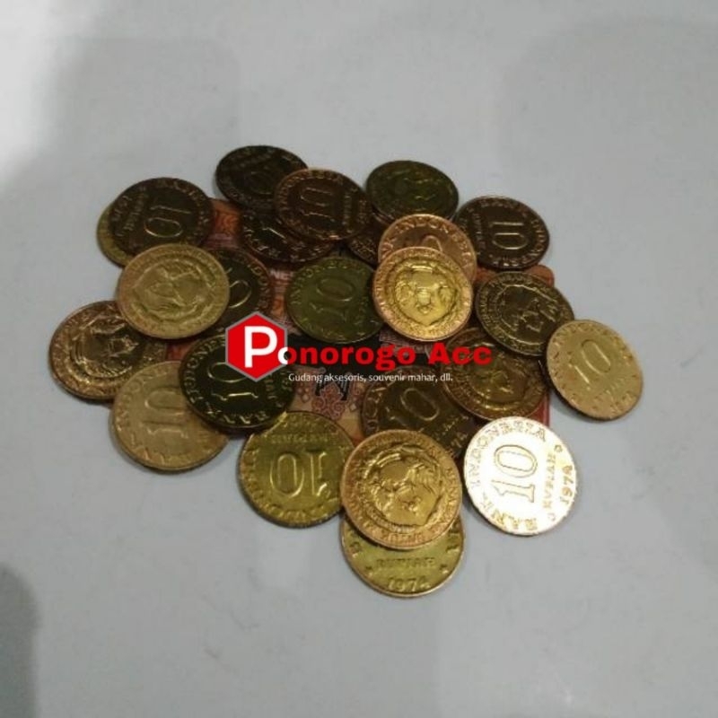 Jual Uang kuno 10 rupiah tabanas kuning tahun 1974 rp 10 rp.10 tabanas mahar nikah 25 rupiah ...