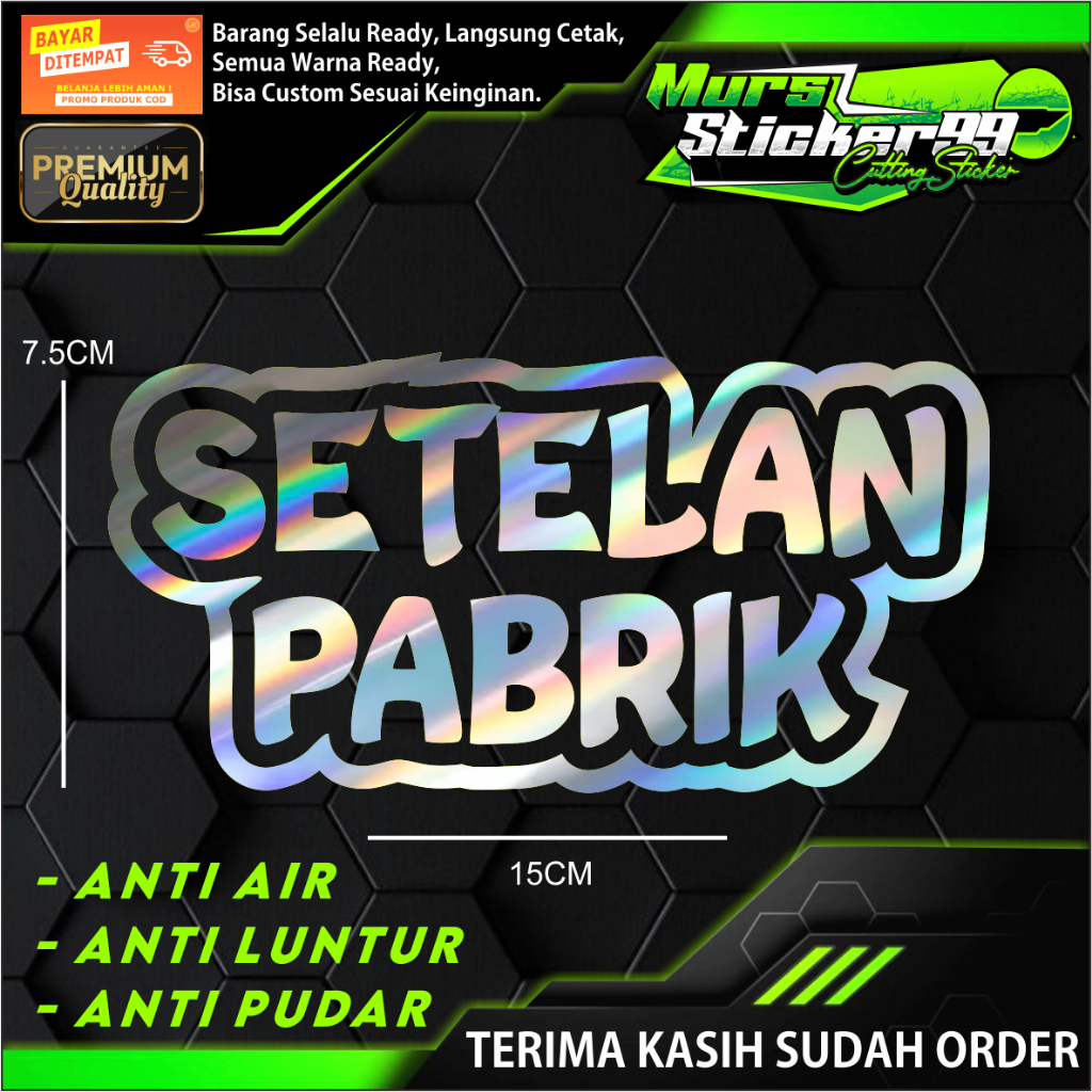 Jual Sticker Cutting SETELAN PABRIK Cocok Untuk Motor , Mobil Dan Lain ...