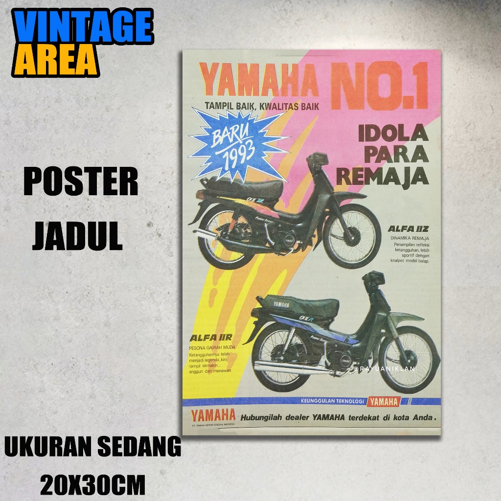 Jual POSTER IKLAN MOTOR JADUL HIASAN DINDING VINTAGE LAWAS DEKORASI ...