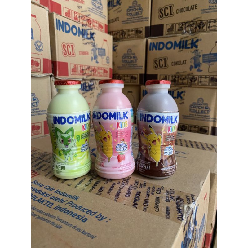 Jual SUSU STERIL INDOMILK BOTOL 190ml MIX 1dus (Coklat,Stroberi,Melon) | Shopee Indonesia