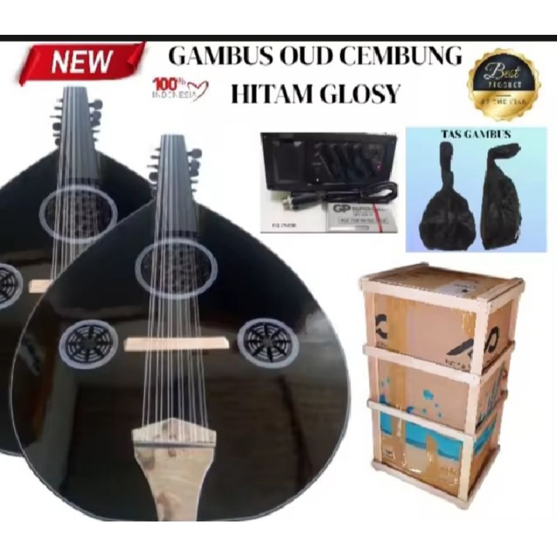 Jual gitar gambus akustik elektrik free packing kayu | Shopee Indonesia