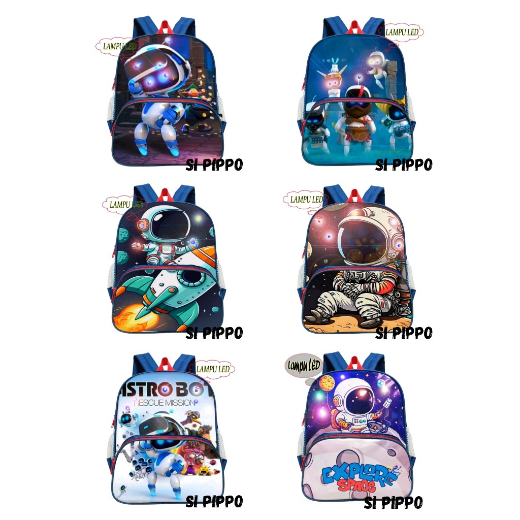 Jual Tas Anak Lampu LED ASTRONOT ASTROBOT Ransel Sekolah TK PAUD ASTRO ...