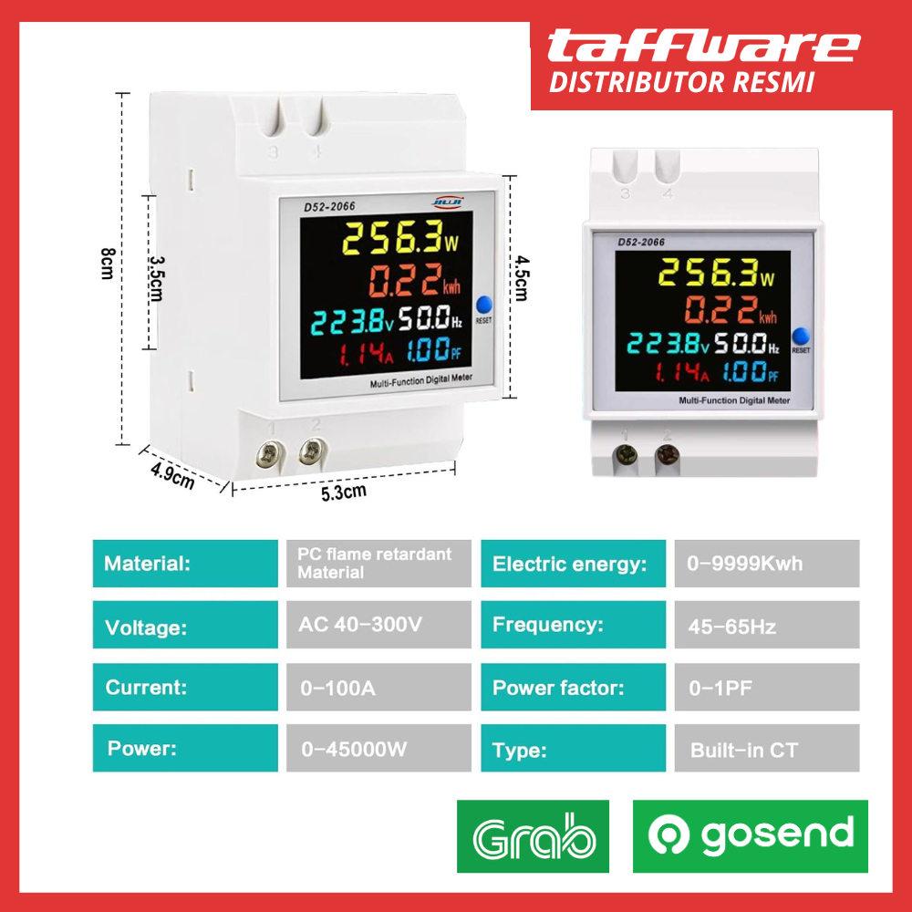 Jual Meteran Listrik Digital Display Din Rail Single Phase 300V ...