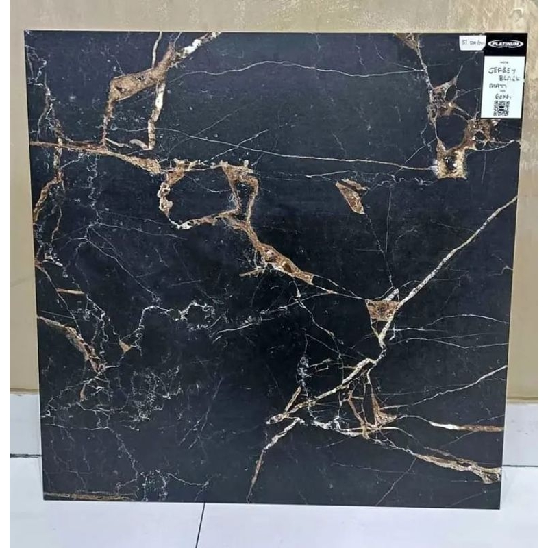 Jual Keramik Lantai 60x60 Hitam Corak Gold Random Matt Platinum Jersey ...