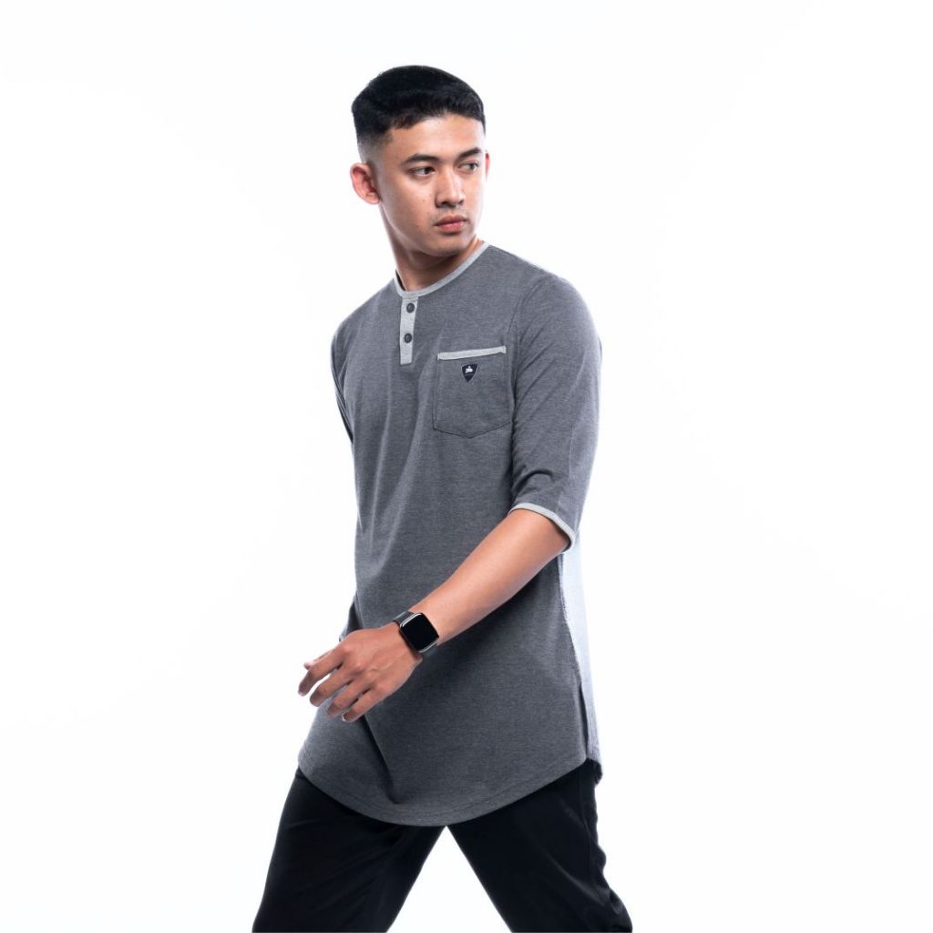 Jual KHOIRUMMAH Kurta Badar Dewasa - Koko Kaos Polos Lengan 3/4 - Baju ...