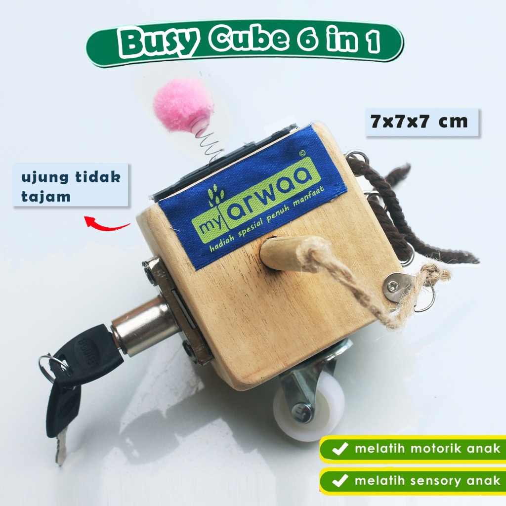 Jual Busy Cube Mainan Edukasi Kubus Kayu Myarwaa / Kado Bayi Basic ...