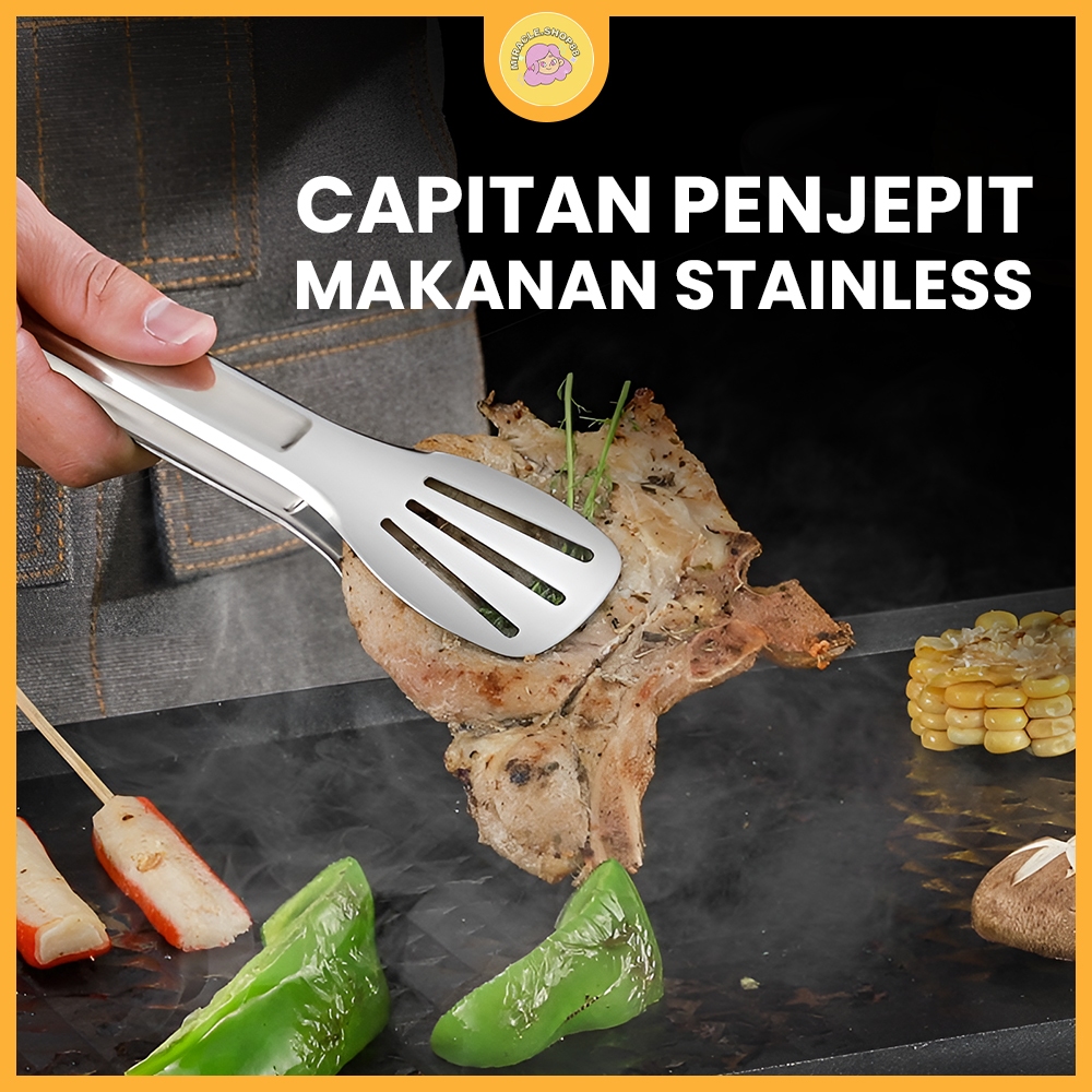 Jual MS Capitan Penjepit Makanan Kue Roti Stainless Serbaguna 14 Inch ...