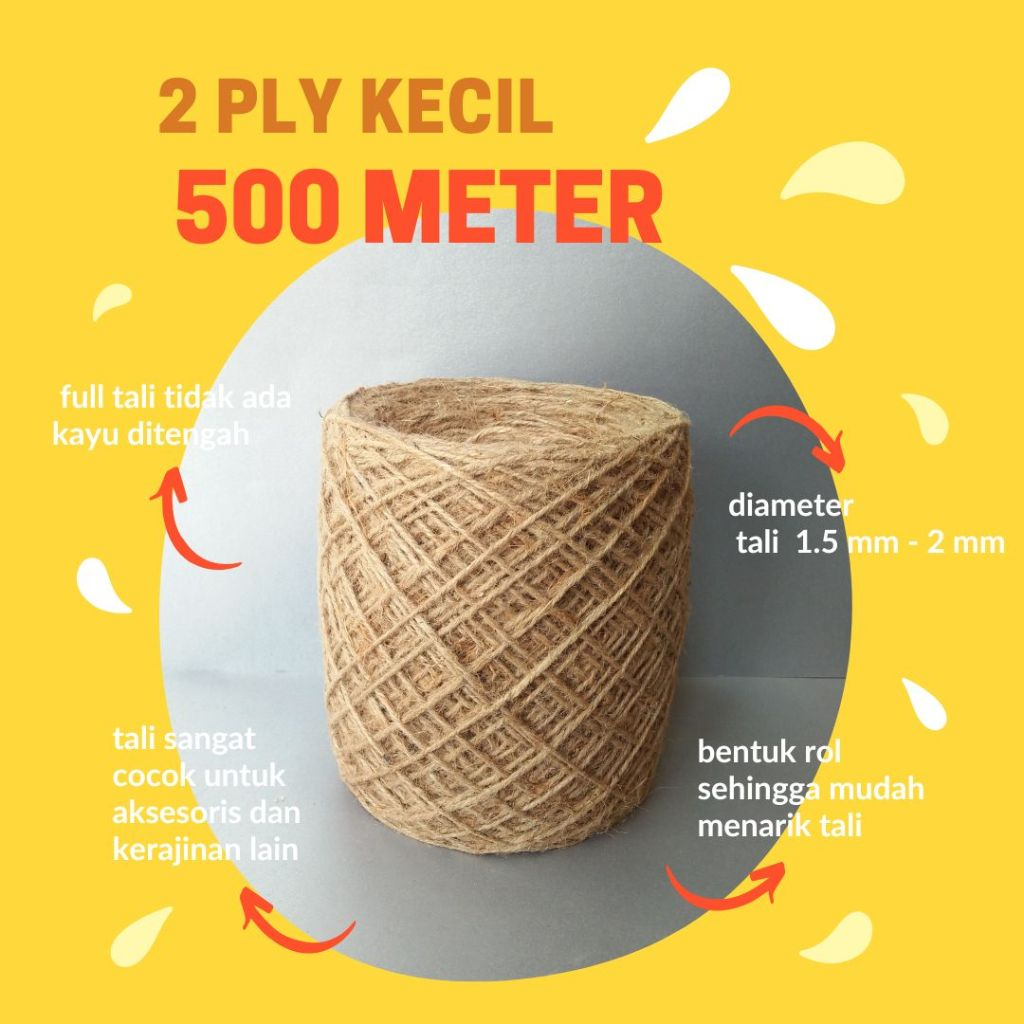Jual 2ply ±500 meter Tali Goni, Tali Rami, Jute, Tali Vintage, Craft ...