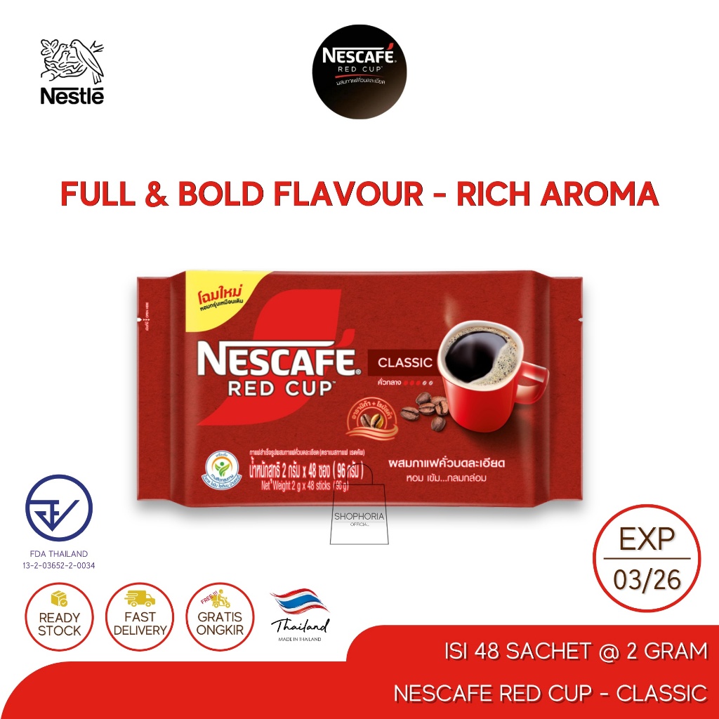 Jual Nestle Nescafe Red Cup Series Instant Coffee Rich Aroma 1 Pack Isi ...
