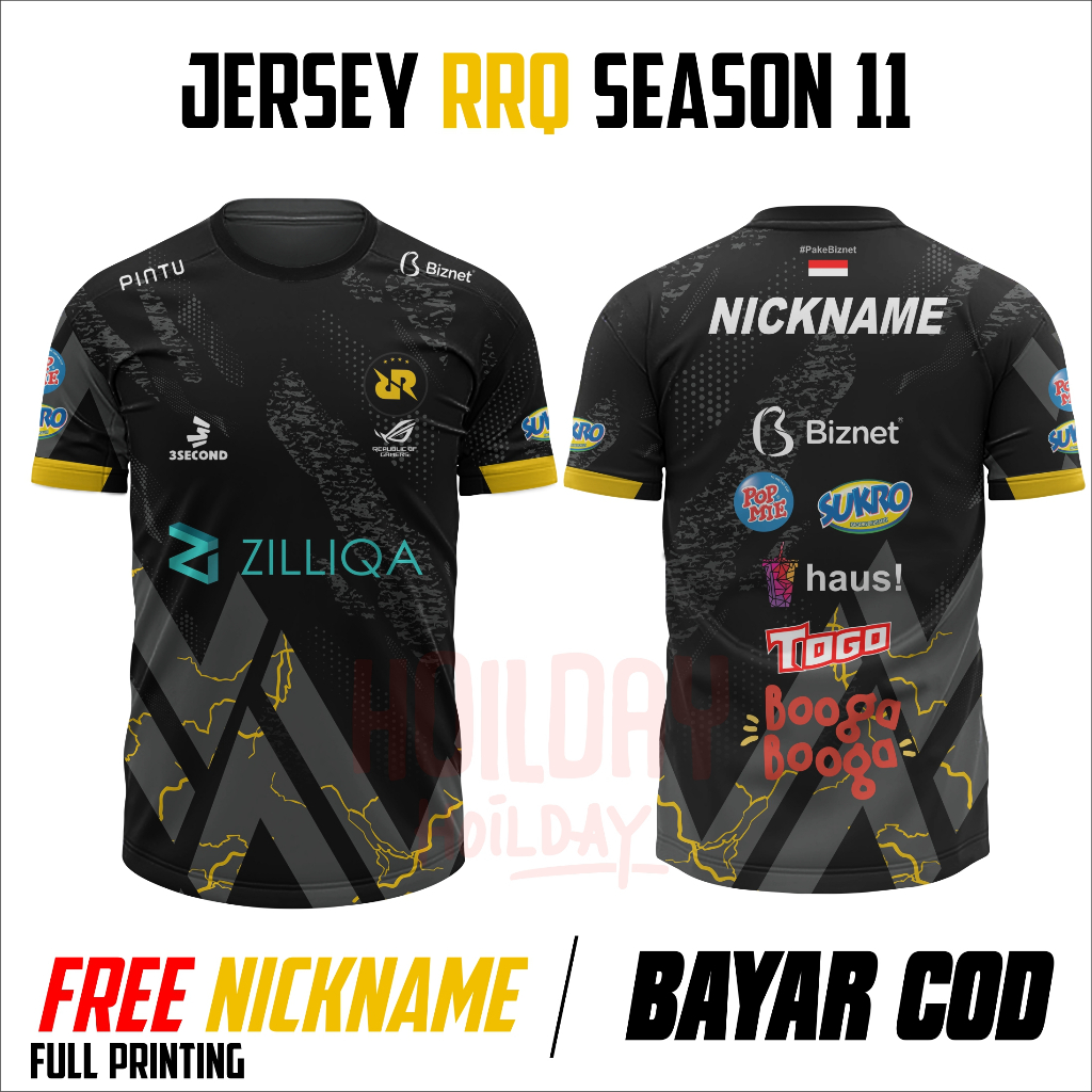 Jual JERSEY RRQ SEASON 11 CUSTOM FREE NICKNAME DAN DESAIN CUSTOM ...