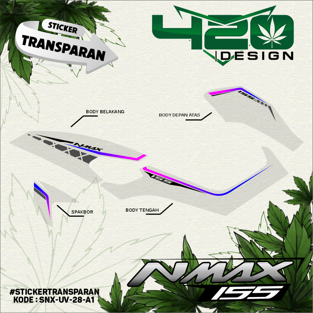 Jual STIKER STRIPING TRANSPARAN NMAX OLD FACELIFT LIS STICKER UV SEMI ...