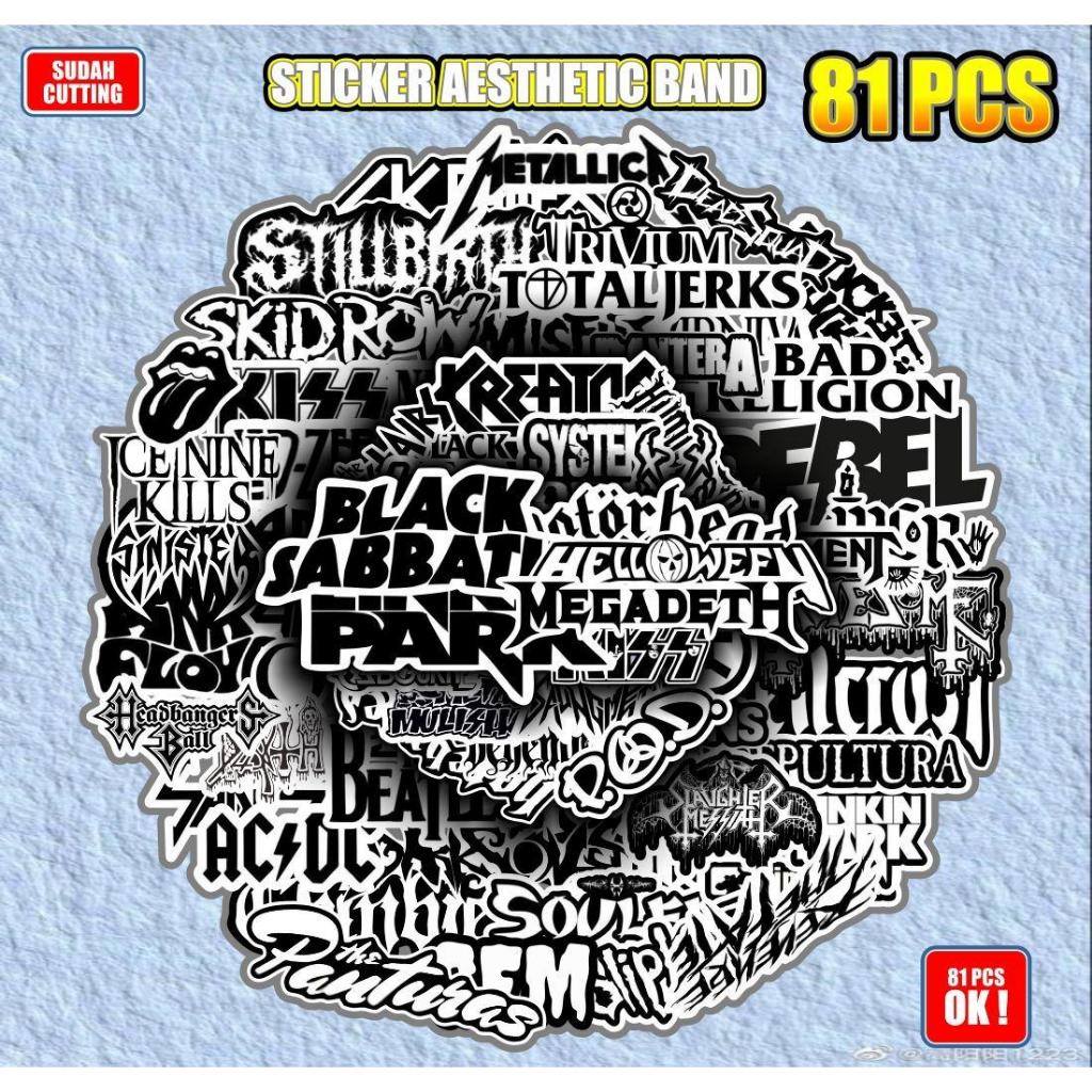 Jual Stiker pack stiker band metal isi 81pcs stiker case aesthetic ...