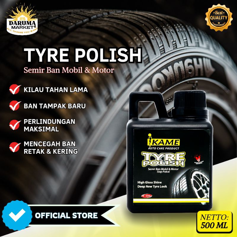 Jual SEMIR BAN MOBIL TAHAN LAMA, TYRE POLISH IKAME 500ml, PENGKILAP BAN ...
