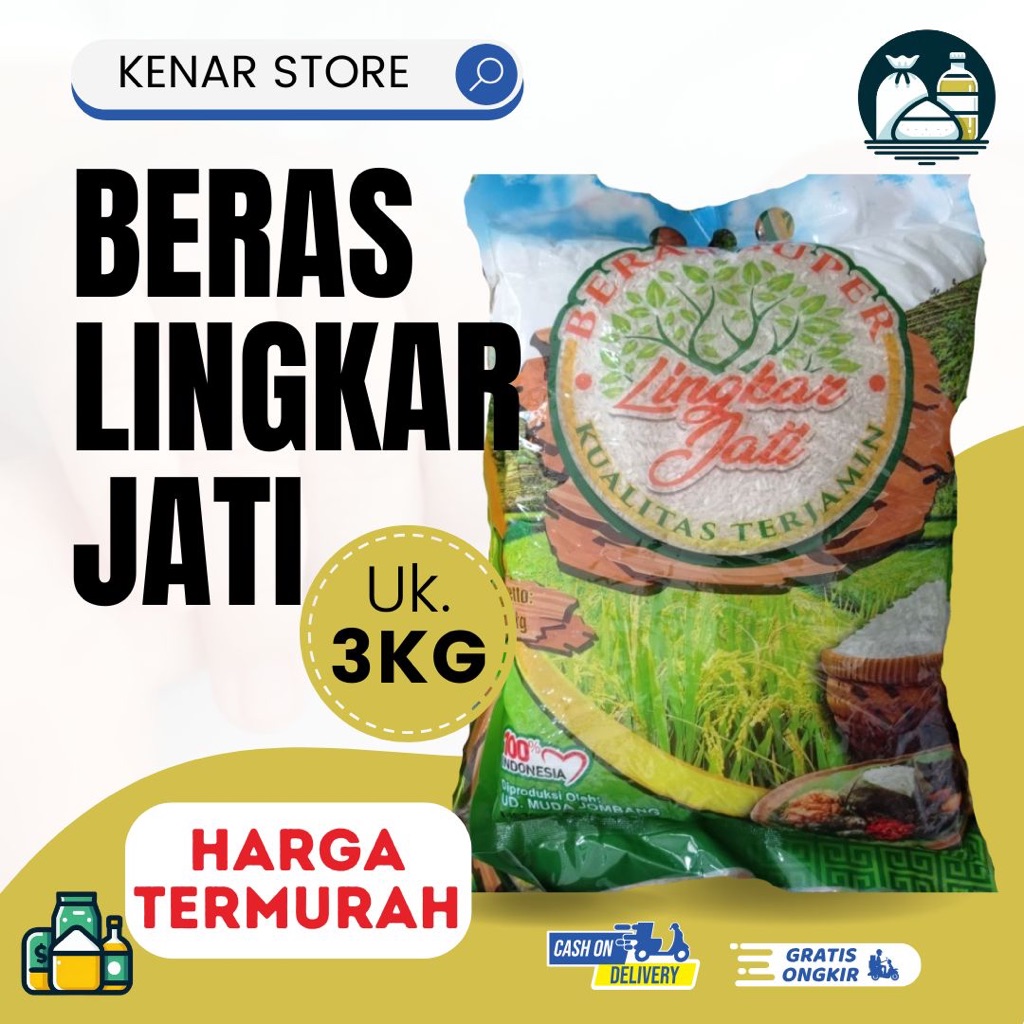 Jual Beras Lingkar Jati 3 Kg Beras Zakat Beras Murah 3kg | Shopee Indonesia