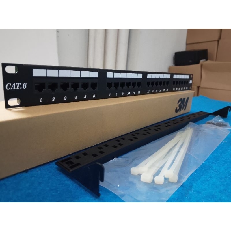 Jual PATCH PANEL CAT 6 110 TYPE 24 PORTS RJ45 | 3M ORIGINAL | Shopee ...