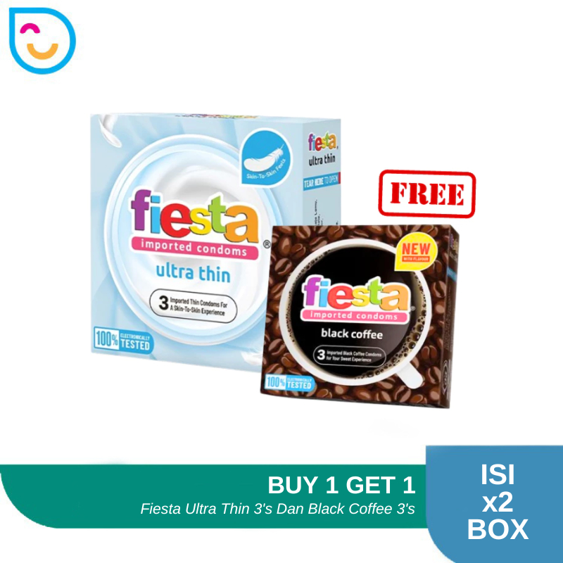 Jual Beli 1 Gratis 1 Kondom Fiesta Ultra Thin Isi 3 Sachet + Black ...