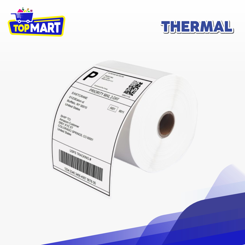 Jual TOPMART - LABEL STICKER THERMAL 100 X 150 BARCODE 100X150 UKURAN A6 isi 500 & 250 lembar ...