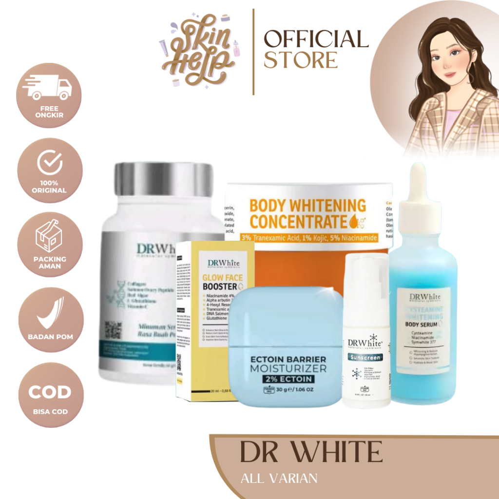 Jual DRWhite - All Variasi | Cysteamine Whitening Body Serum | Glow Face Booster Serum | Body ...