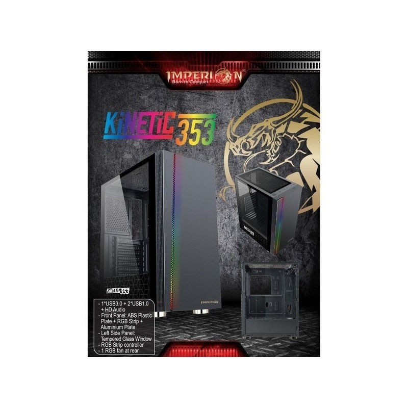 Jual IMPERION CASING PC KINETIC 353 FREE 1 FAN RGB SYNC GAMING PC CASE | Shopee Indonesia