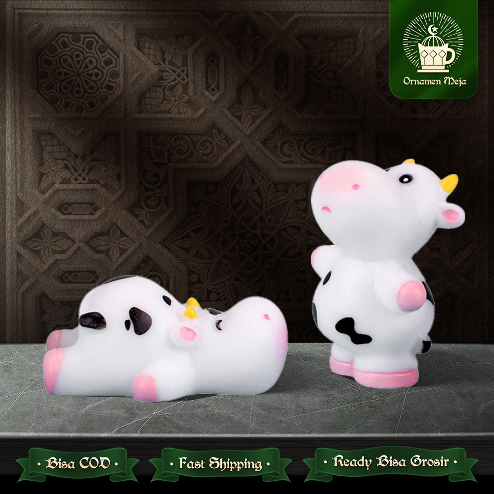 Jual Pajangan Dekorasi Rumah Bentuk Sapi Imut Miniatur Bahan Resin Mini ...