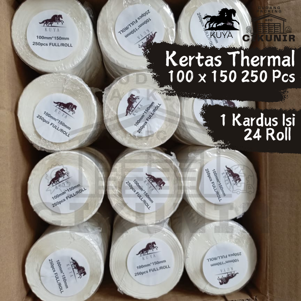 Jual Kertas Thermal Kuya 100mm x 150mm 250 Lembar 1 DUS | Shopee Indonesia