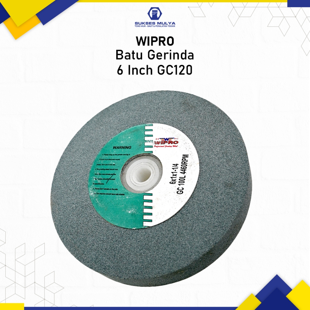 Jual Wipro Batu Gerinda Hijau 6 inch GC120L/ Batu Asah Duduk 6 Inch ...