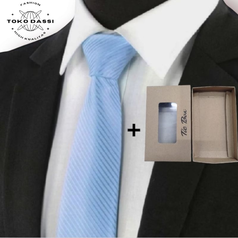 Jual dasi instant tingal pakai sudah pakai perekat dasi+box biru city ...