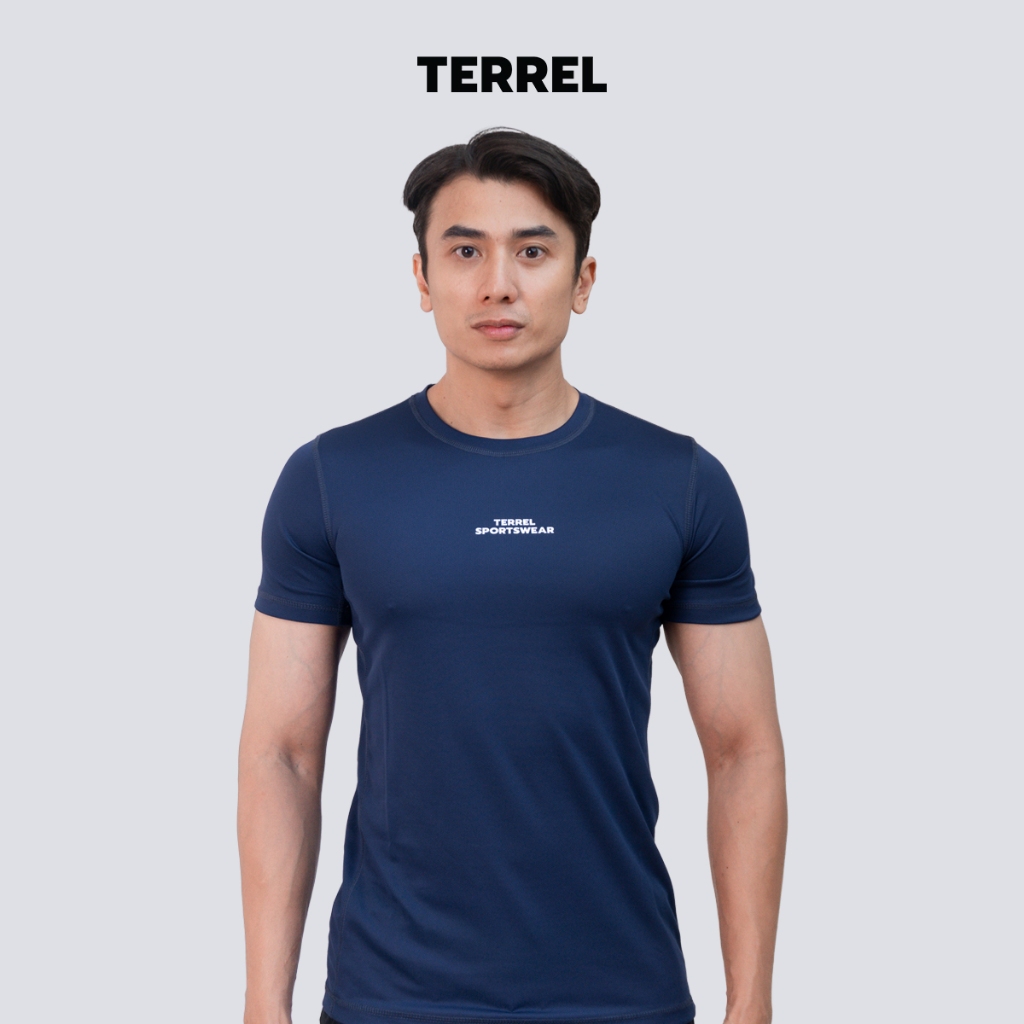 Jual Terrel sportswear basic tee small logo navy kaos olah raga dry fit lari running gym pria ...