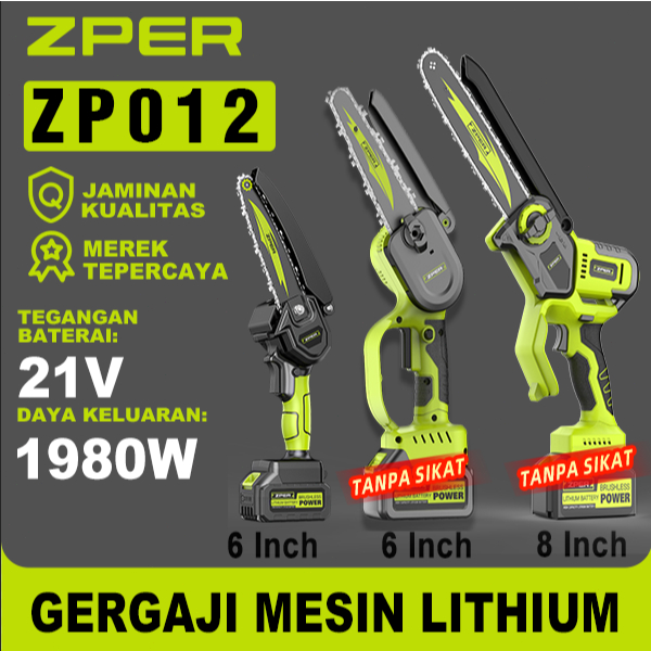 Jual ZPER Mesin Chainsaw Cordless Chainsaw Gergaji Baterai Gergaji ...