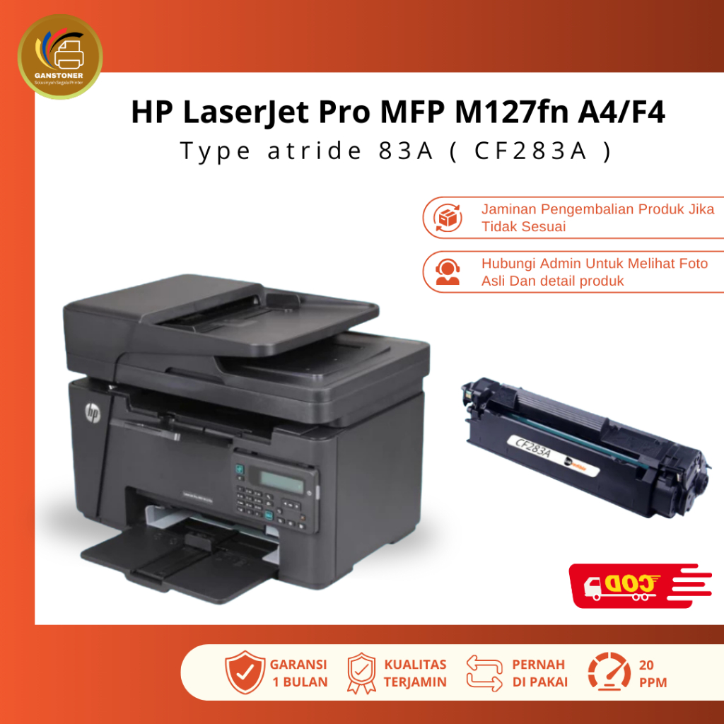 Jual Printer fotocopy Hitam Putih Hp Laserjet Pro M127FN - Kertas A4 F4 ...