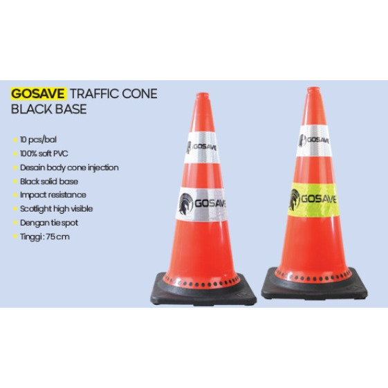 Jual Traffic Cone Kerucut Lalu Lintas 70 dan 75 CM Lentur Kerucut lalu lintas Safety PVC lis ...