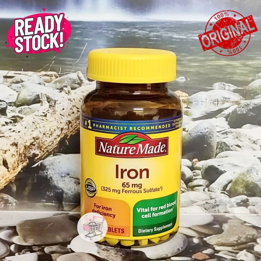 Jual (100% ORIGINAL) NATURE MADE - Iron 65mg (365 Tablets) | Shopee ...