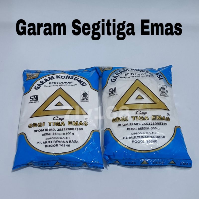 Jual Garam Dapur Garam Halus Garam Yodium Cap Segi Tiga Emas 500 Gram ...