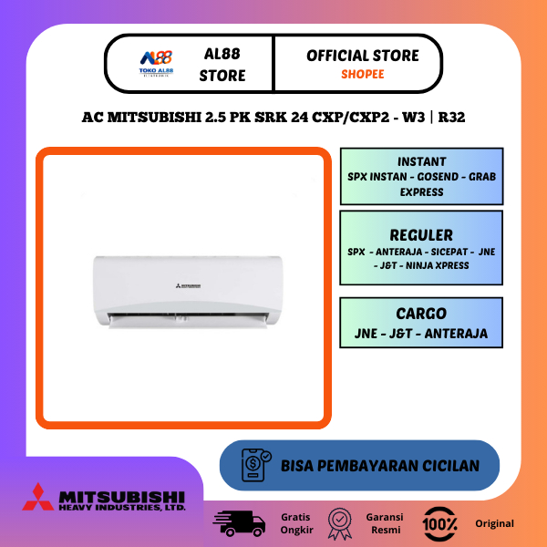 Jual AC MITSUBISHI 2.5 PK SRK24CXP/CXP2-W3 | AC SPLIT STANDARD HEAVY DUTY R32 - UNIT ONLY ...