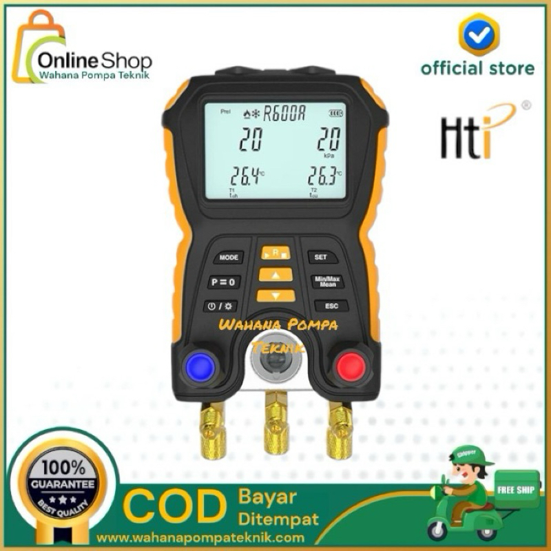 Jual HTI HT-750 Digital Manifold Gauge Refrigerant Pressure Gauges ...