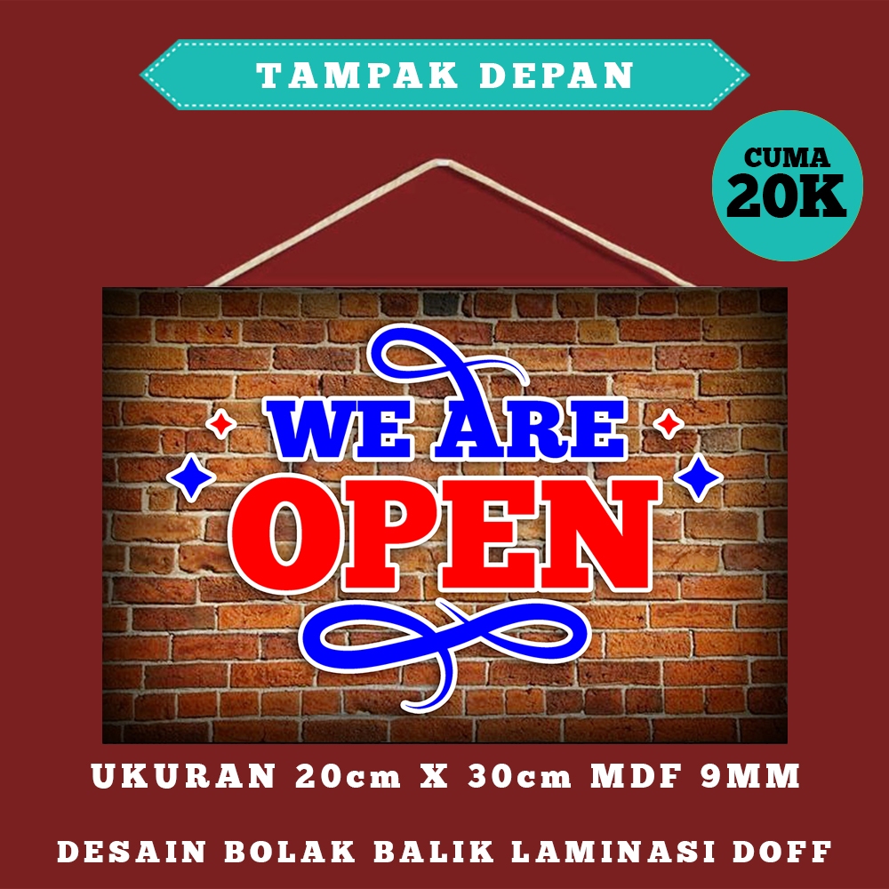 Jual PLANG BARBERSHOP OPEN CLOSED - UKURAN 20cm X 30cm - BOLAK BALIK ...