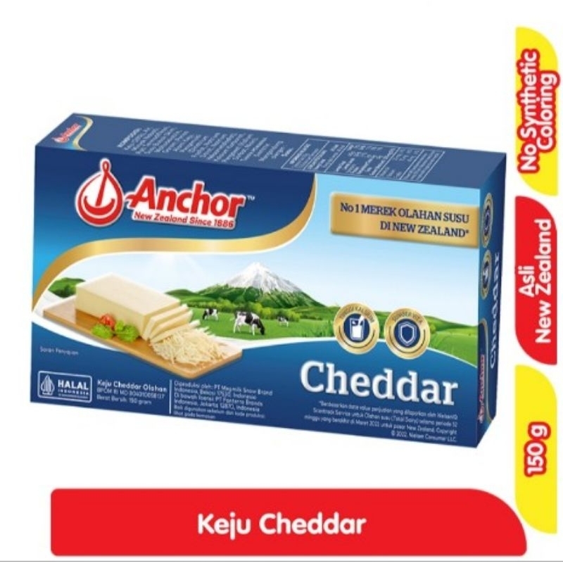 Jual anchor keju Cheddar block asli new Zealand box 150 g | Shopee ...