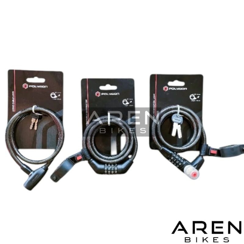 Jual KUNCI SPIRAL POLYGON KUNCI SEPEDA ANGKA LAMPU KEY NUMBER LIGHT ...