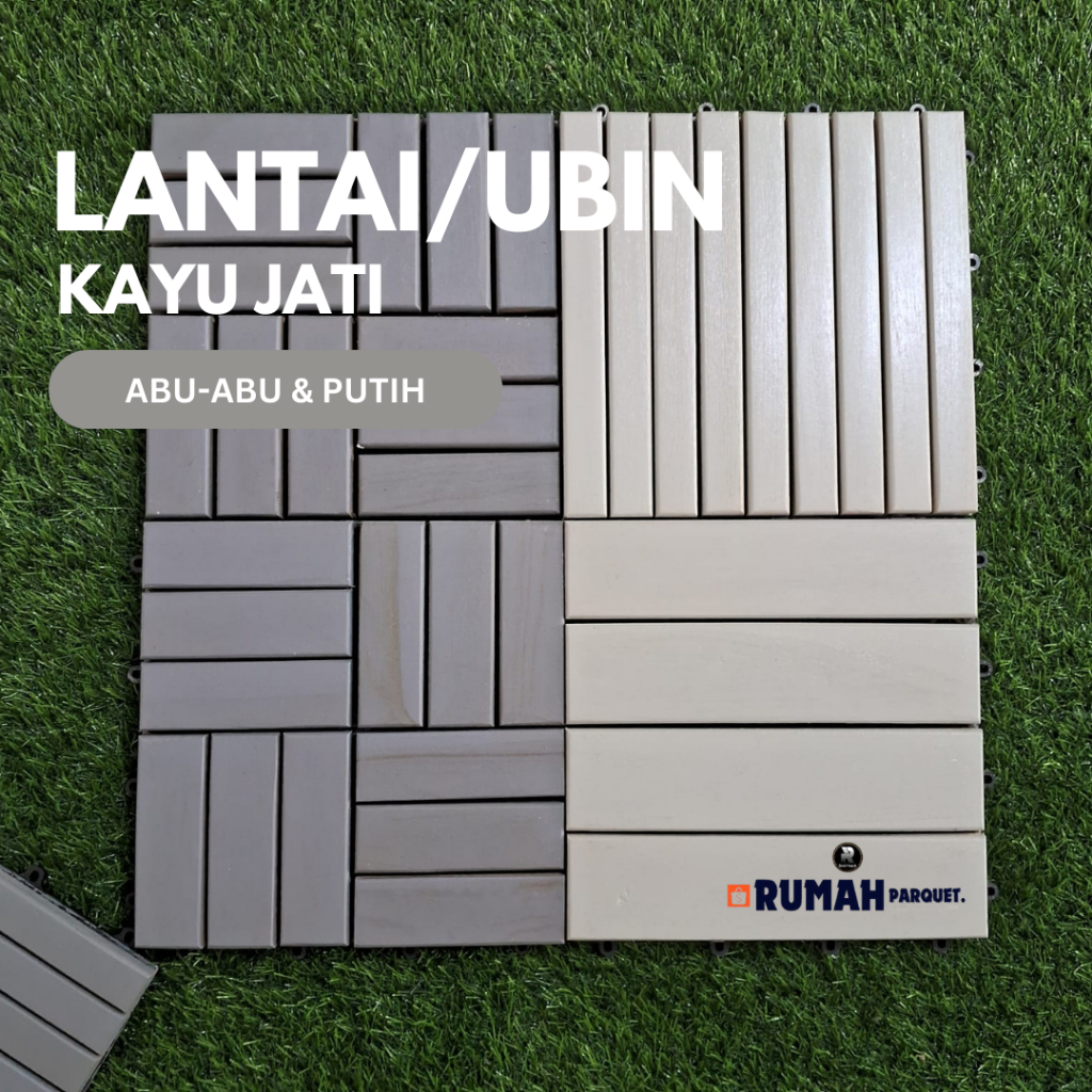 Jual Lantai kayu Decking Abu - putih/ Decking Tile/ Ubin Kayu Jati ...