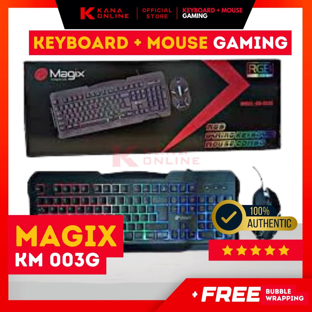 Jual Keyboard Mouse RGB Magix - KM 003G | Shopee Indonesia