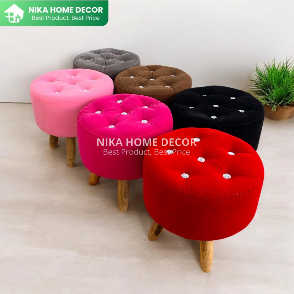 Jual Sofa Kancing Bulat (D40cm) Estetik Minimalis Kain Beludru Untuk ...