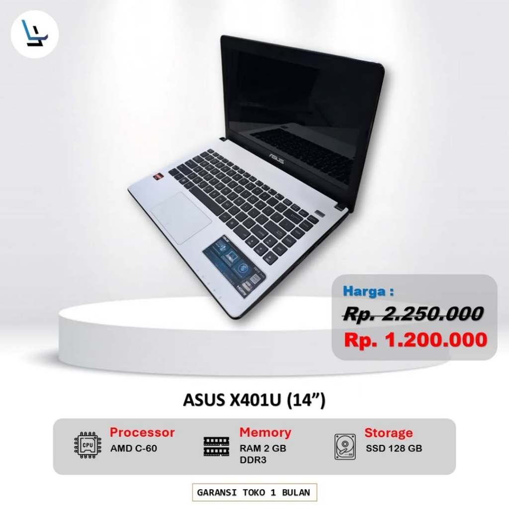 Jual LAPTOP ASUS X401U / RAM 2GB / SSD 128GB / 14 INCH | Shopee Indonesia