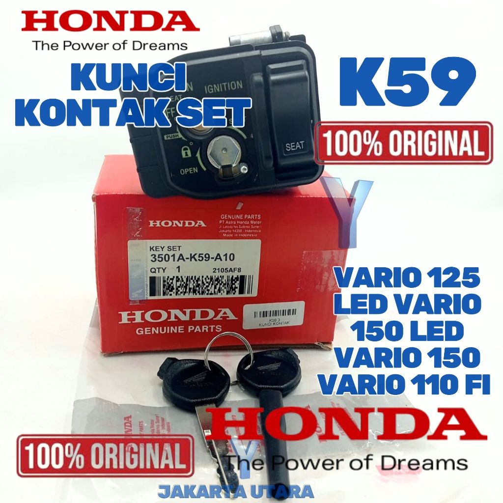 Jual KUNCI KONTAK SET ASLI ORIGINAL HONDA AHM K59 VARIO 125 150 OLD LED ...