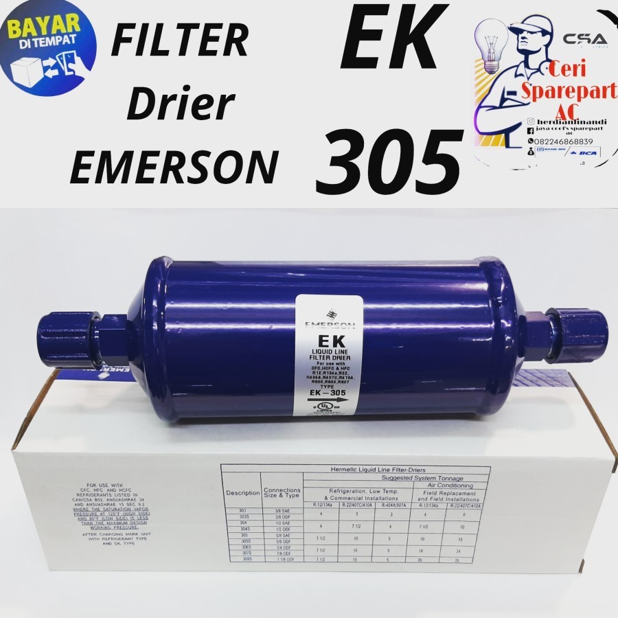 Jual EMERSON FILTER DRYER EK - 305 STD 5/8" 048214 | Shopee Indonesia