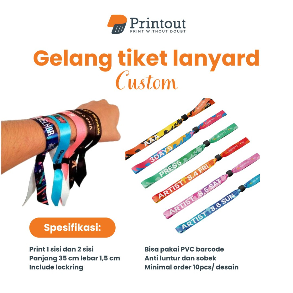 Jual Gelang event Lanyard Tiket Konser / Wristband / Gelang Lanyard ...