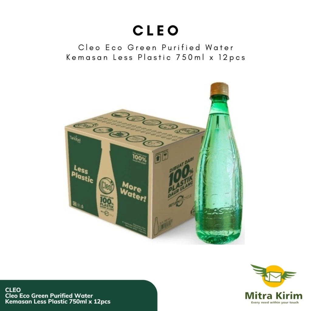 Jual Cleo Eco Green Purified Water 750ml x 12pcs - Per Karton | Shopee ...