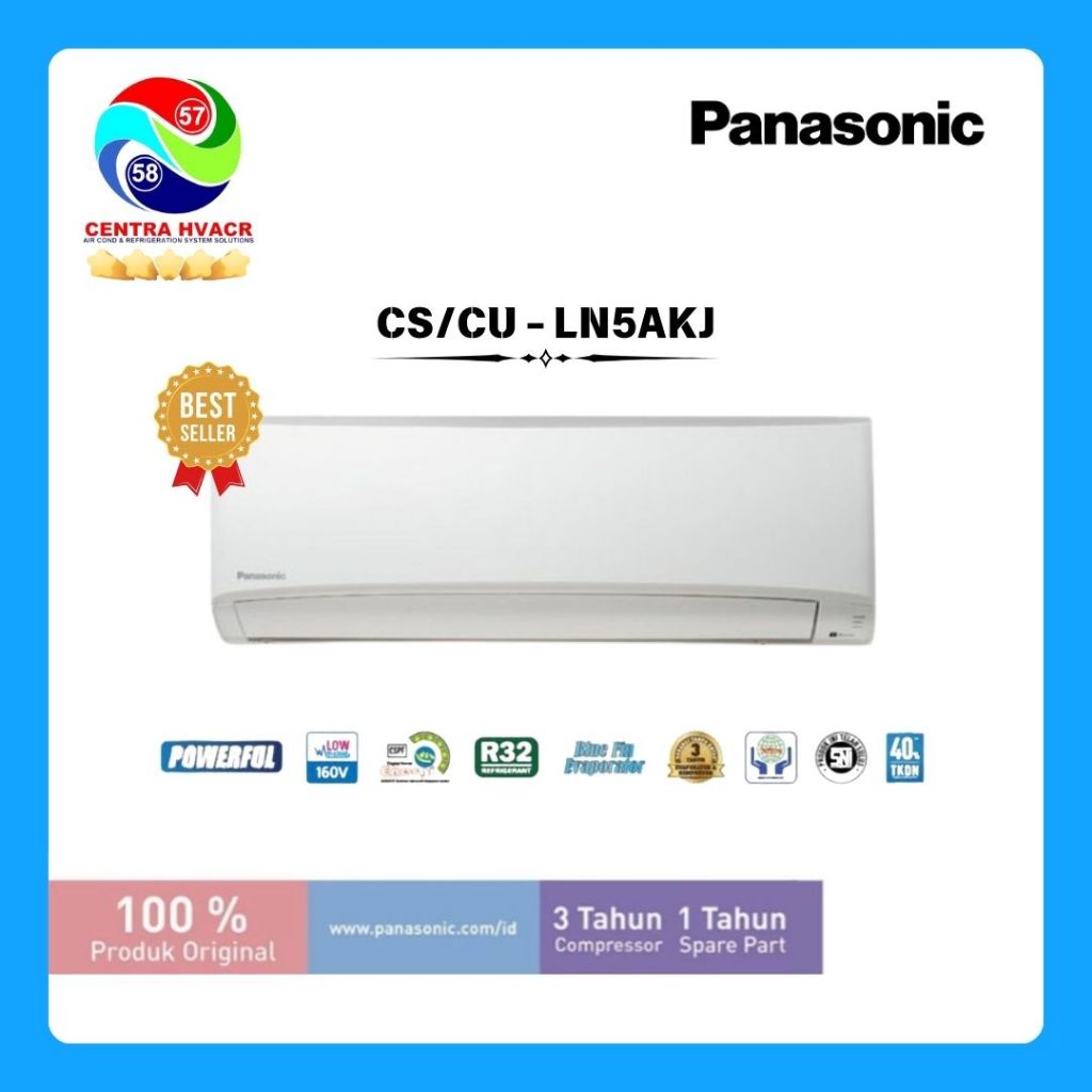 Jual AC Panasonic Si-Biru Super X Standart 1/2 PK | CS/CU - LN5AKJ ...