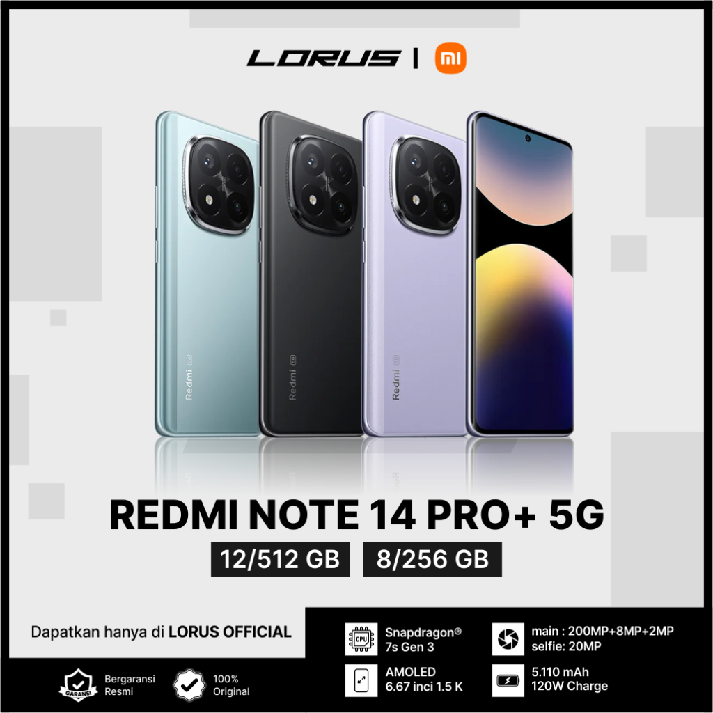 Jual Xiaomi Redmi Note 14 Pro Plus 5G | 8/256GB & 12/512GB | Snapdragon ...