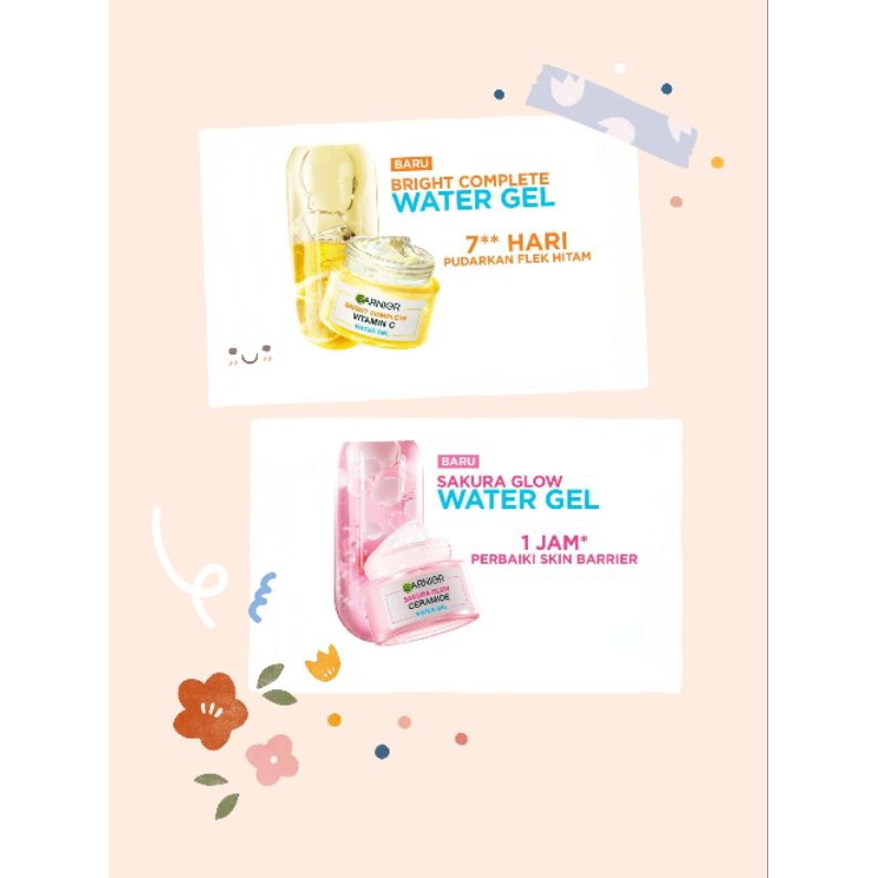Jual GARNIER WATER GEL MOISTURIZER TUBE DAN JAR / SAKURA GLOW BRIGTH ...
