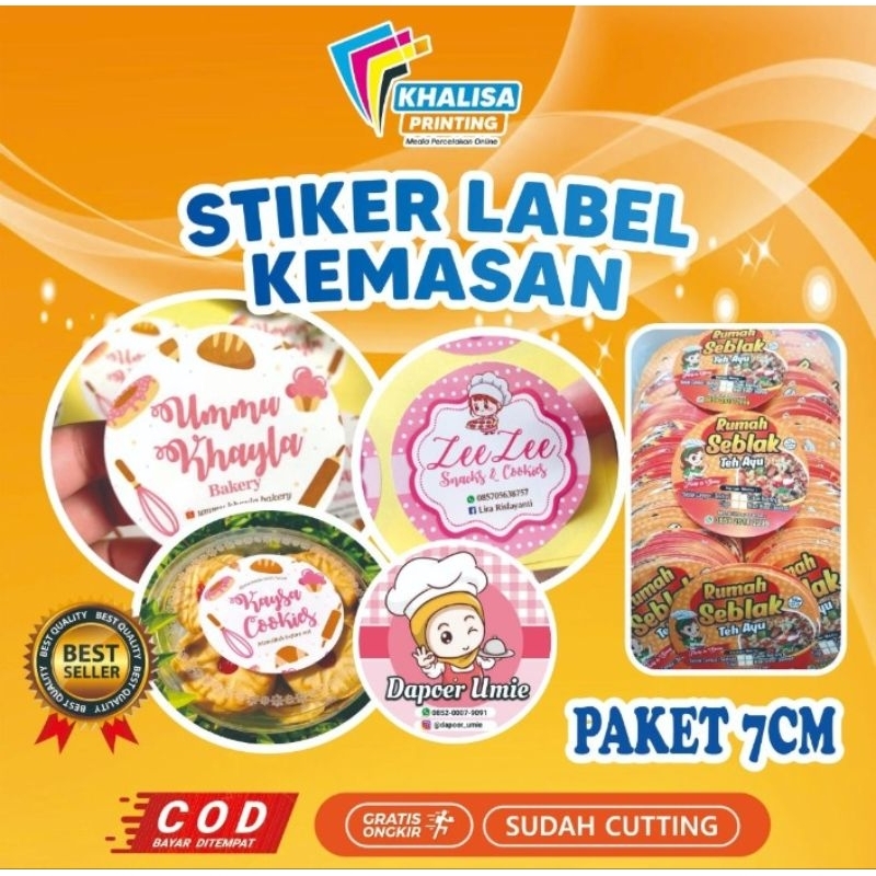Jual STIKER LABEL UKURAN 7CM FREE DESAIN PROMO | Shopee Indonesia